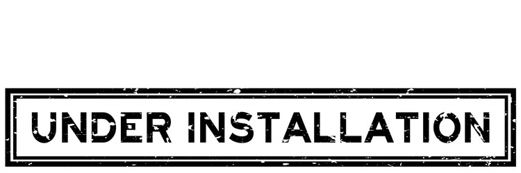 Grunge red under installation word hexagon rubber Vector Image