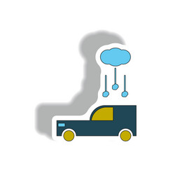 In sticker design hail falling Royalty Free Vector Image