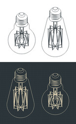 Led lamps isometric drawing Royalty Free Vector Image