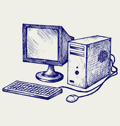 Old Computer Desktop Vector Images (over 1,300)