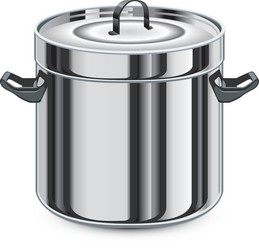 Steel cooking pan Royalty Free Vector Image - VectorStock