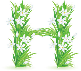 Spring flowers alphabet g Royalty Free Vector Image