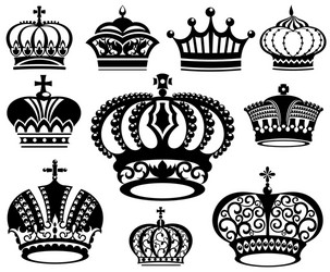 Crown collection Royalty Free Vector Image - VectorStock