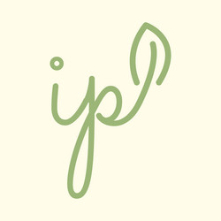 Letter ip line art leaf plant feminine botanical Vector Image