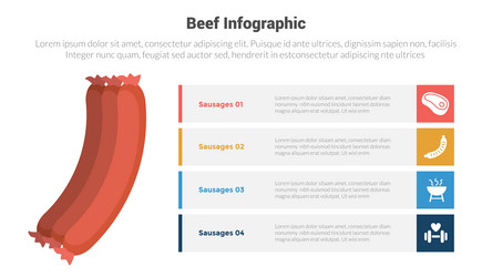 Beef or meat food infographics template diagram Vector Image