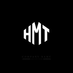 Hmt letter logo design in six style polygon Vector Image