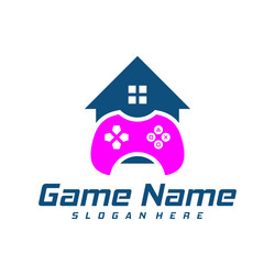 House game logo template joystick design icon Vector Image