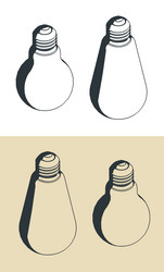 Led lamps isometric blueprint Royalty Free Vector Image