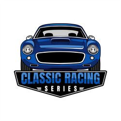 Classic cars racing series logo design Royalty Free Vector