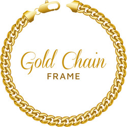 Golden chain square border frame rectangle wreath Vector Image