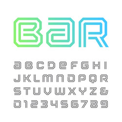 Outline block building towers with letters Vector Image