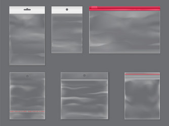 Plastic packets with hand hole realistic Vector Image