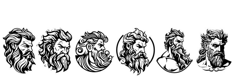 Ancient greek man head logo Royalty Free Vector Image