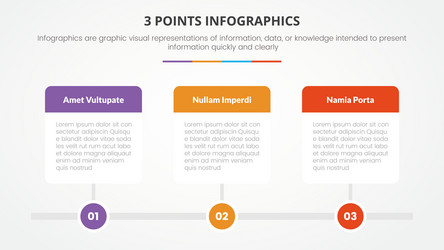 3 points or stages infographic concept with right Vector Image