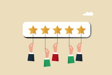 5 stars rating feedback symbol in social media Vector Image