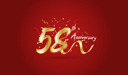 Anniversary celebration background with 58th Vector Image