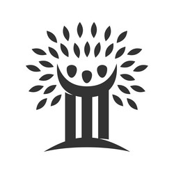 People tree logo template template icon brand Vector Image