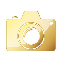 Photo camera icon gold camera icon isolated Vector Image