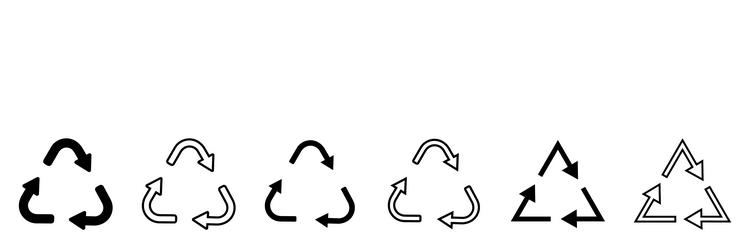 Recycling symbol icon in different style Vector Image