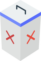 Bin icon designed in a 2d style Royalty Free Vector Image