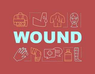 Wound care nursing word concepts banner Royalty Free Vector