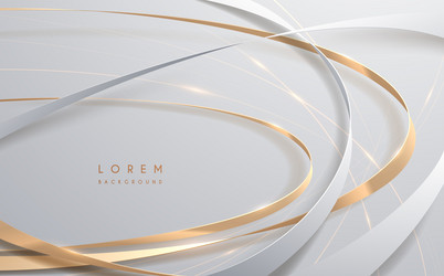 Abstract white and gold ribbons template Vector Image