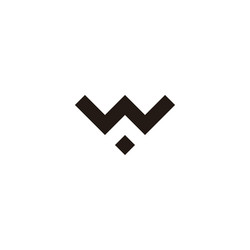 Letter w crown square geometric symbol simple logo