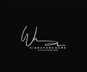 Letter wa signature logo template Royalty Free Vector Image