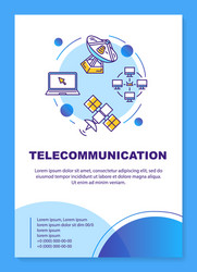 Telecommunication industry poster template layout Vector Image