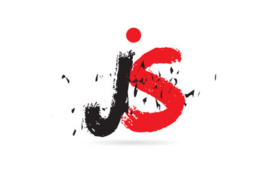 Js black and white combination alphabet bold Vector Image