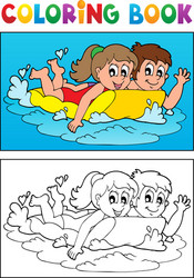 Coloring book with summer theme 1 Royalty Free Vector Image