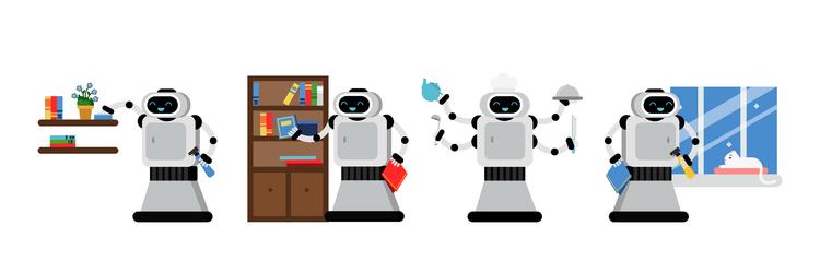Domestic robot for automation household help Vector Image