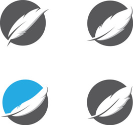 Cartoon colorful feather icons set Royalty Free Vector Image