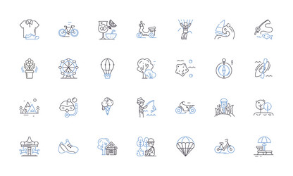 Recess line icons collection playground Royalty Free Vector