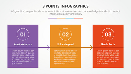 3 points or stages infographic concept with right Vector Image