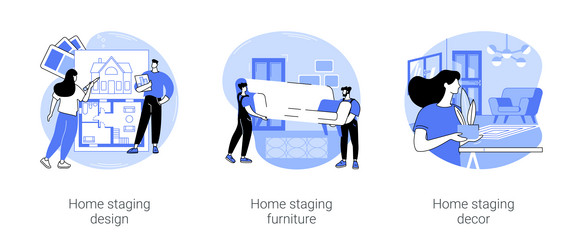 Home staging furniture isolated cartoon Royalty Free Vector