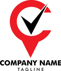 Letter c with pin location logo Royalty Free Vector Image