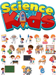 Mathematics kids cartoon set Royalty Free Vector Image