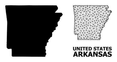 Contour dotted map arkansas state Royalty Free Vector Image