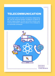 Telecommunication industry poster template layout Vector Image