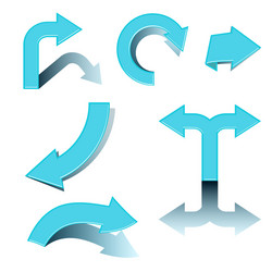 3d blue arrows set isolated on white background Vector Image