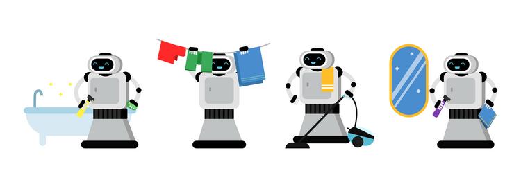 Domestic robot for automation household help Vector Image
