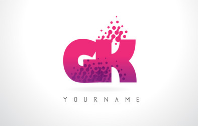 Gk g k colorful letter origami triangles design Vector Image