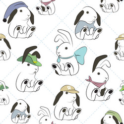 Rabbit seamless pattern Royalty Free Vector Image