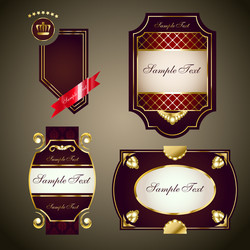 Gold framed labels set Royalty Free Vector Image