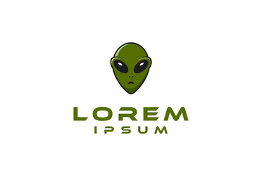 Alien extraterrestrial green face mascot Vector Image