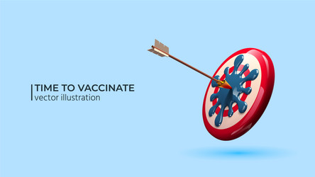 Vaccination concept - realistic 3d target Vector Image