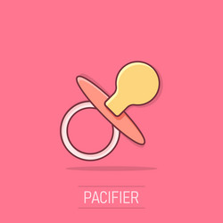 Cartoon baby pacifier icon in comic style child Vector Image