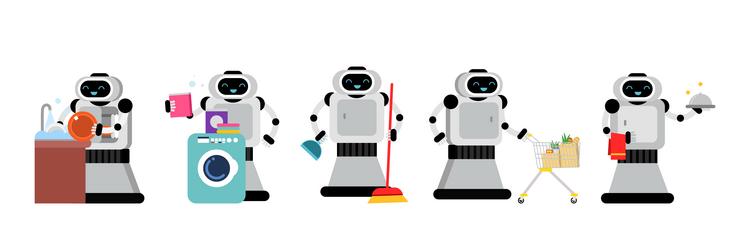 Domestic robot for automation household help Vector Image