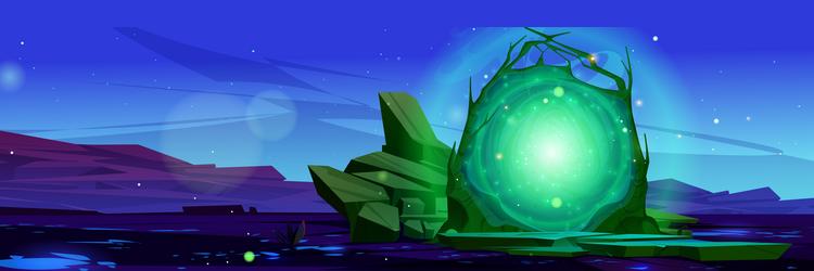Fantasy game portals magic doors to alien world Vector Image